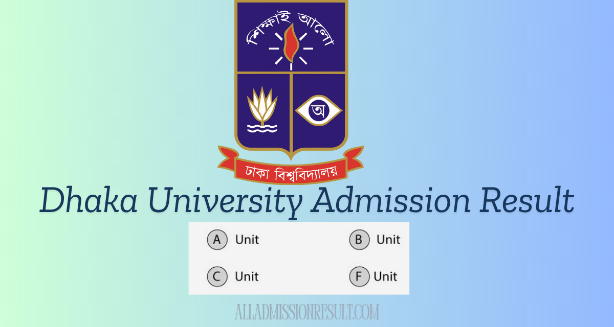 Dhaka University Admission Result 2025 - All Units – All Admission Result